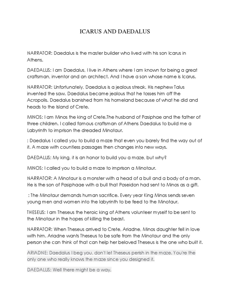 Icarus and Daedalus | PDF | Minotaur | Theseus