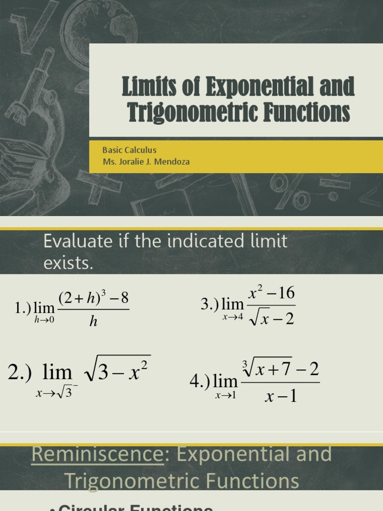 Limits Involving Trigonometric Functions Pdf Trigonometric