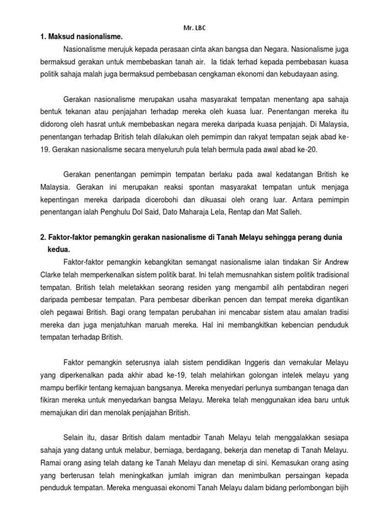 2019 Sejarah F5 Bab 2 Kertas 3 PDF | PDF