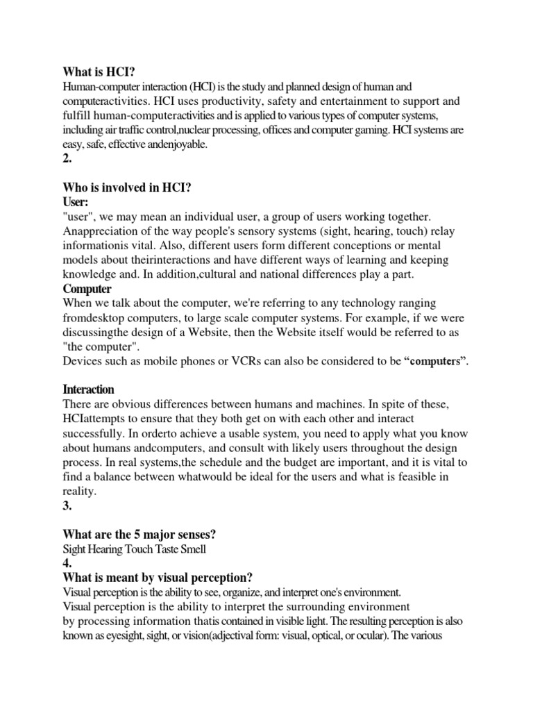 What Is HCI PDF | PDF | Sound | Visual Perception