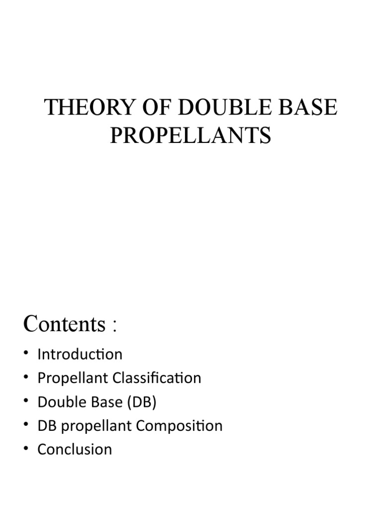 Theory of Double Base Propellants