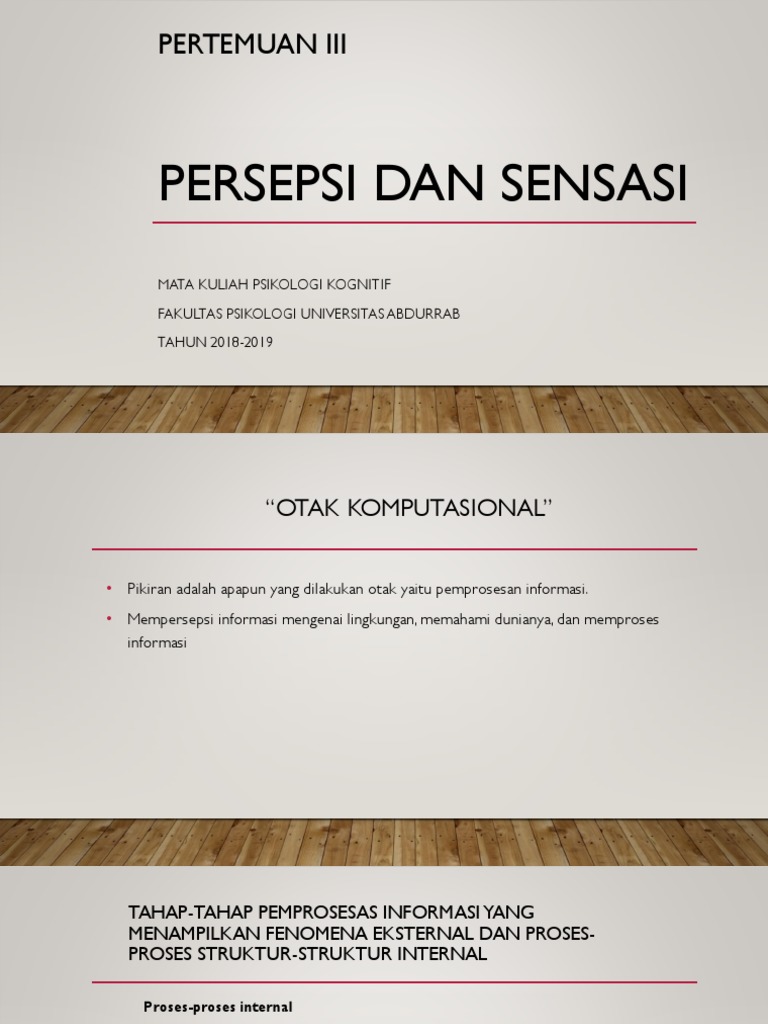 Sensasi Dan Persepsi | PDF