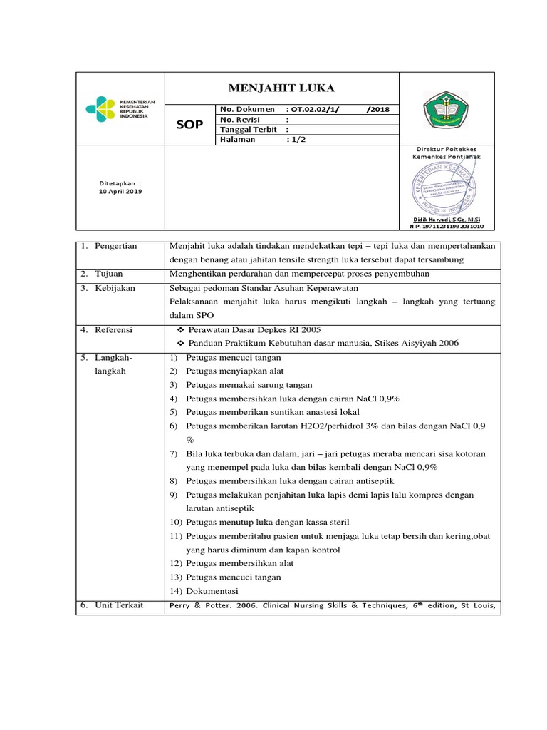 Sop Menjahit Luka | PDF
