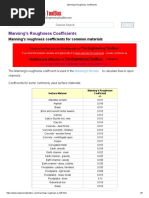Pipe Material Roughness Guide | PDF