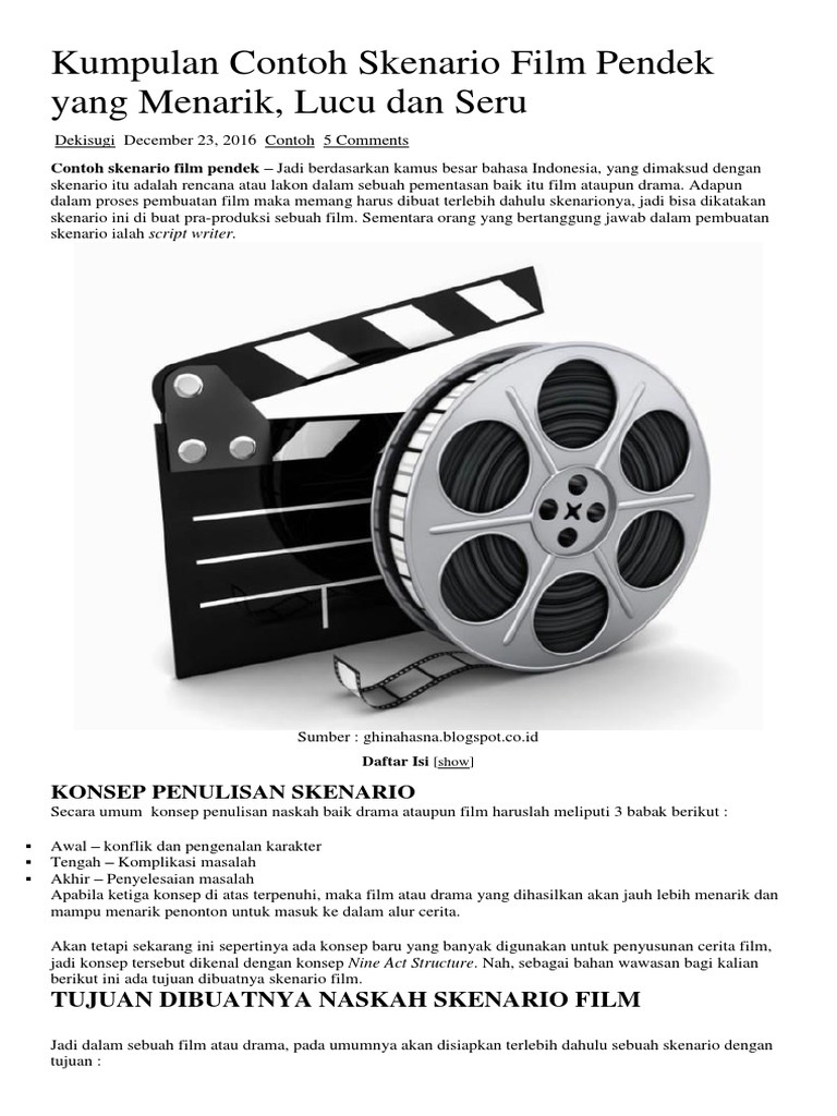 Kumpulan Contoh Skenario Film Pendek Yang Menarik | PDF
