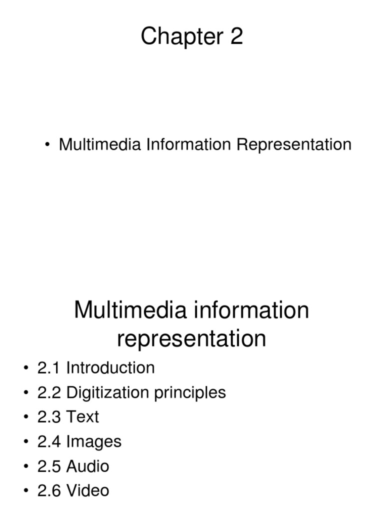 2 Chapter MM Information Representation | PDF | Sampling (Signal ...