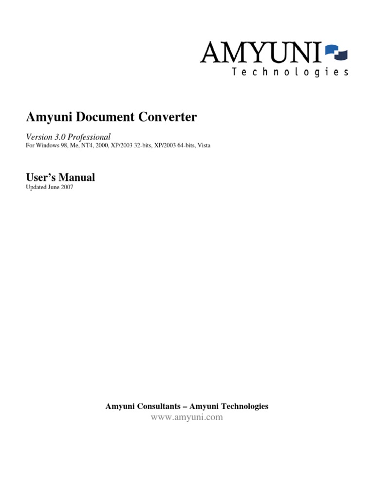 Amyuni PDF Converter | PDF | File Format | Data Compression