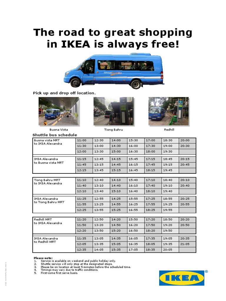 Ikea Alexandra Shuttle Bus Schedule PDF | PDF | Business