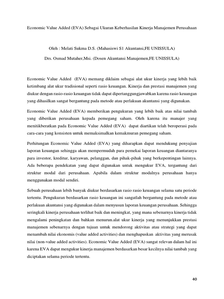 Economic Value Added | PDF
