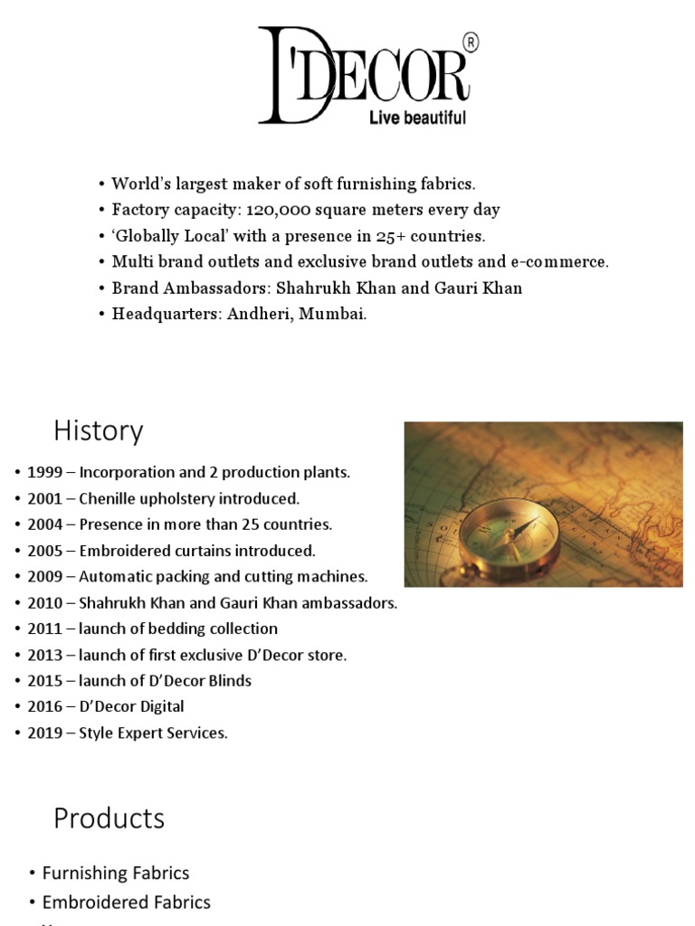 D'Decor: A Global Leader in Soft Furnishing Fabrics with a Presence in ...