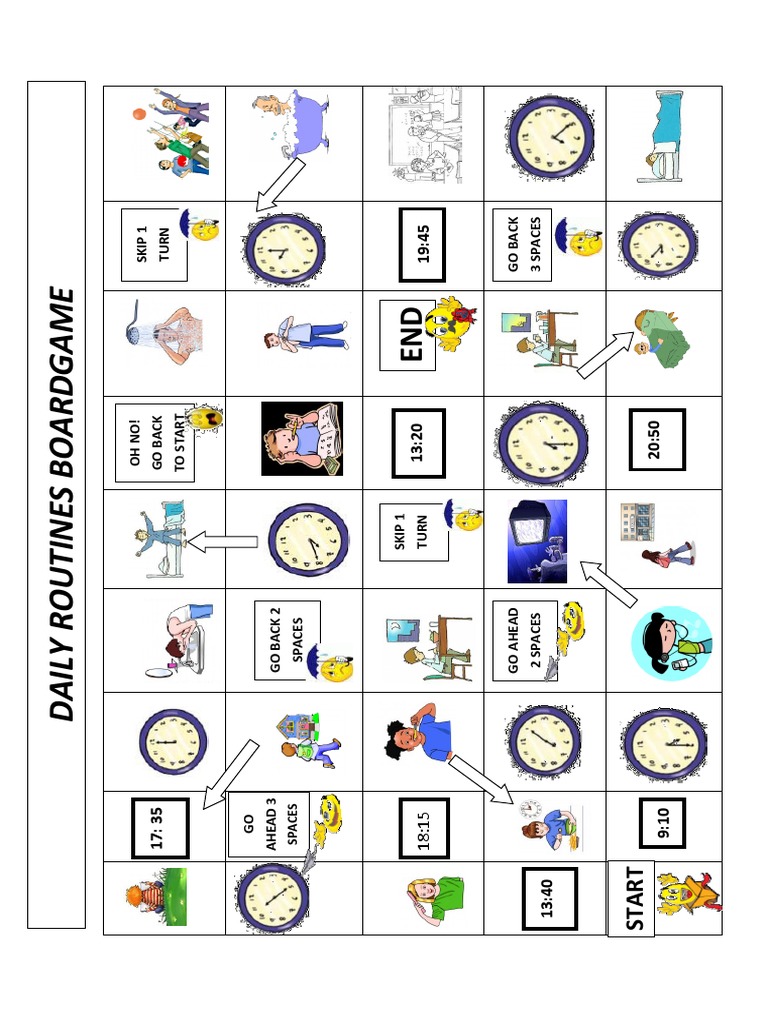 Daily Routines and Time Boardgame Boardgames Games - 48298 | PDF