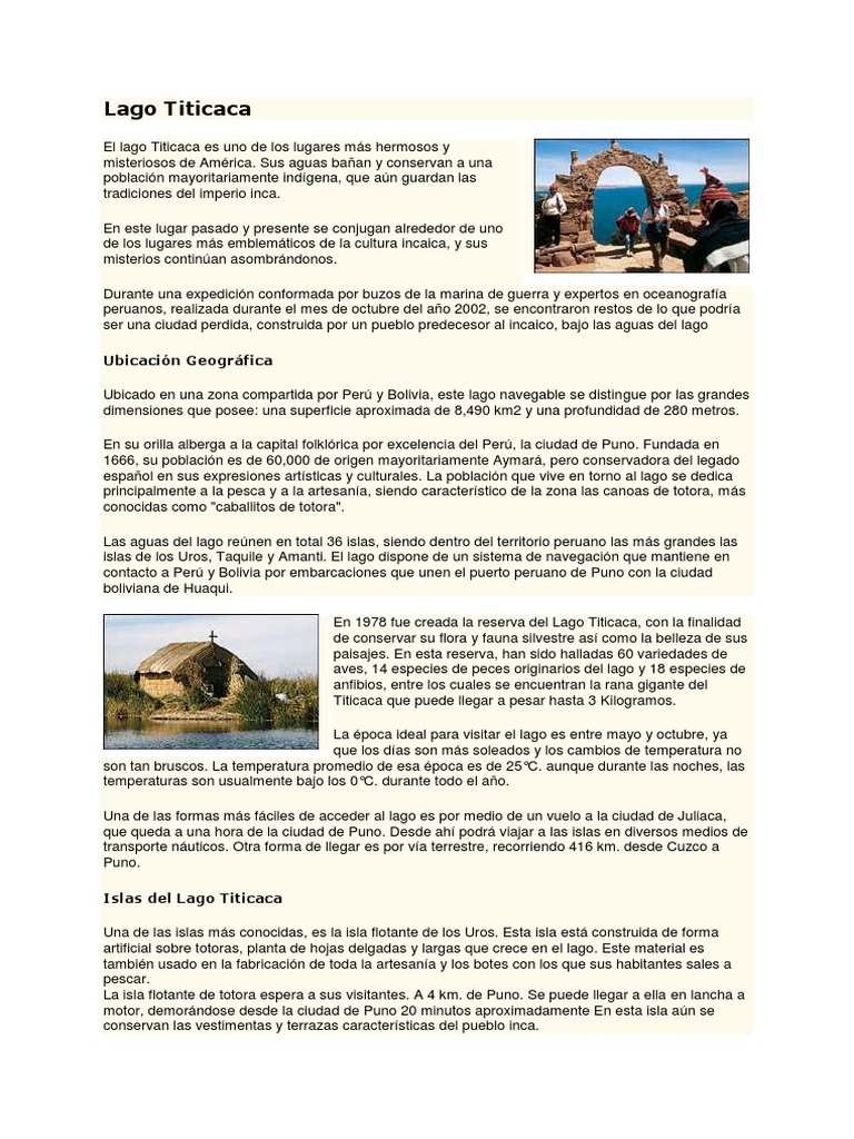 Lago Titicaca | PDF | Imperio Inca | Bolivia