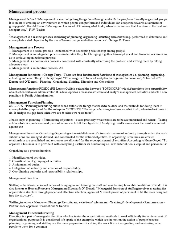 Management Process | PDF | Strategic Management | Organizational Culture