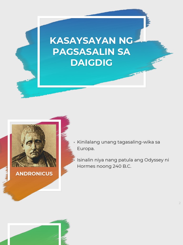 Maikling Kasaysayan NG Pagsasalin | PDF