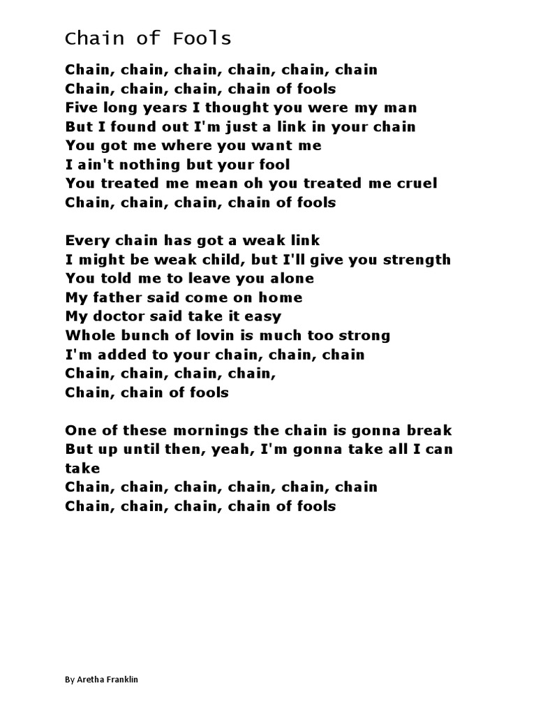 Chain of Fools | PDF