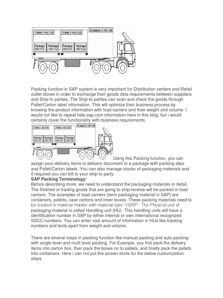 SAP Packing Function Overview | PDF | Packaging And Labeling | Business ...