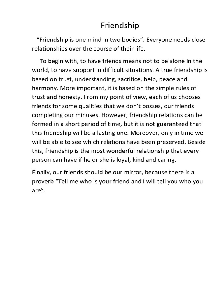 The Essence of True Friendship | PDF