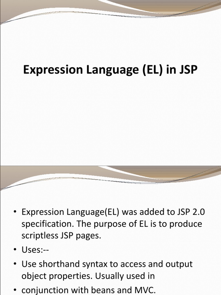 Expression Language (EL) in JSP | PDF | Java Server Pages | Information ...