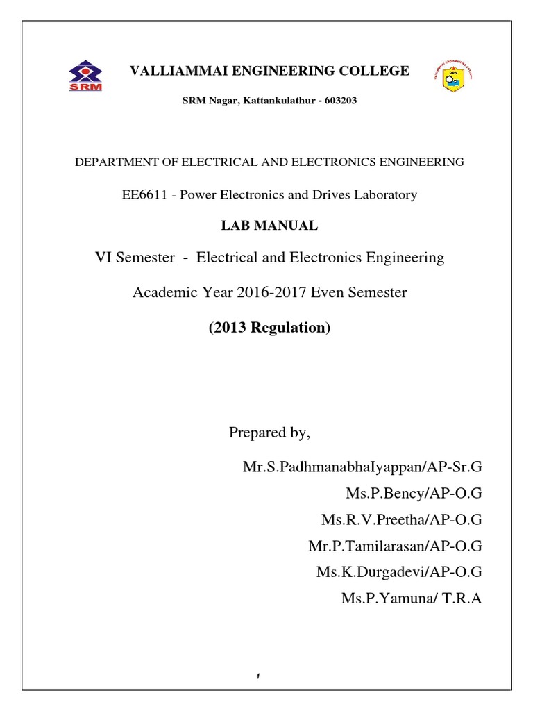 EEE Lab Manual for Students | PDF | Rectifier | Power Inverter