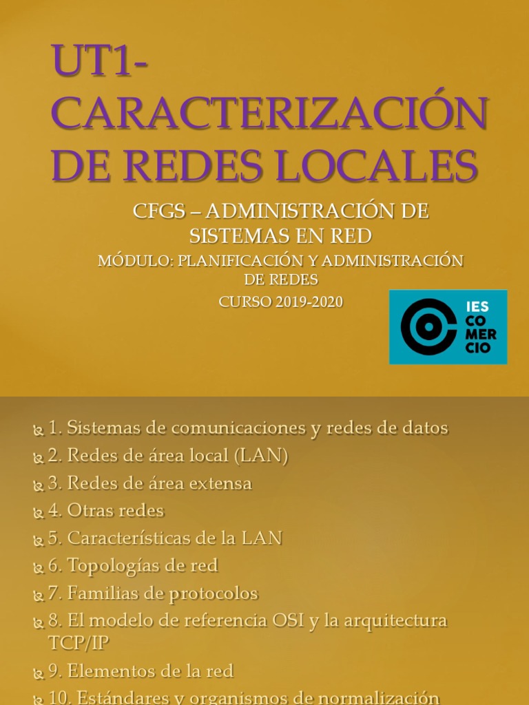 Ut1 - Caracterización de Redes Locales | PDF | Protocolos de internet | Red de computadoras