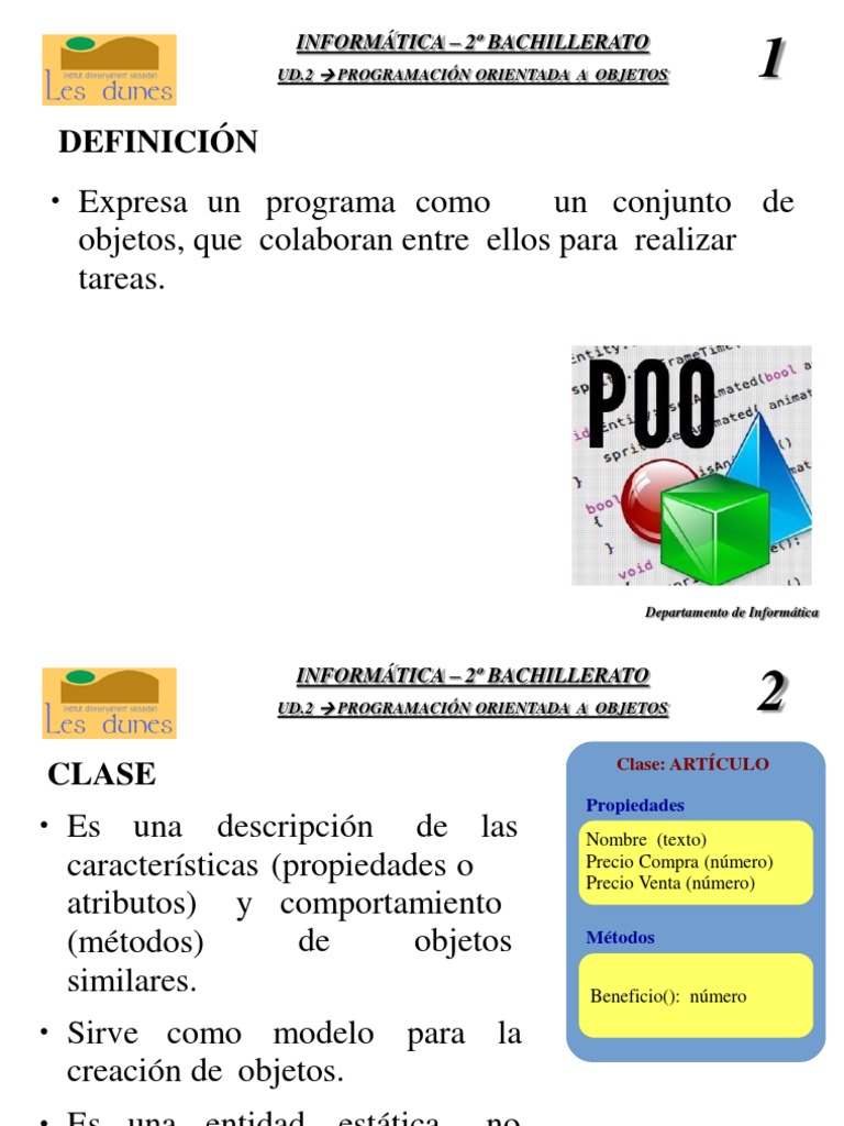 TEMA2-01-POO Javascript PDF | PDF | Objeto (informática) | Clase ...