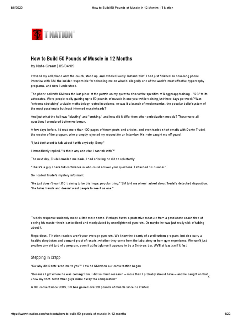 Building 50 Pounds of Muscle with DC Training | PDF | Weight Training ...
