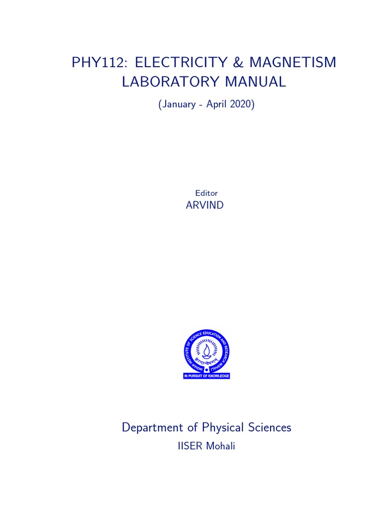 LabManualPHY112 PDF | PDF | Observational Error | Accuracy And Precision