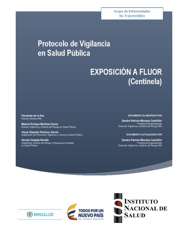 PROTOCOLO Exposición Flúor (Centinela) | PDF | Agua potable | Fluoruro