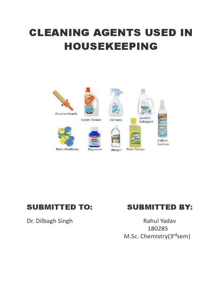 Cleaning Agents Used in Housekeeping | PDF | Housekeeping | Bathroom