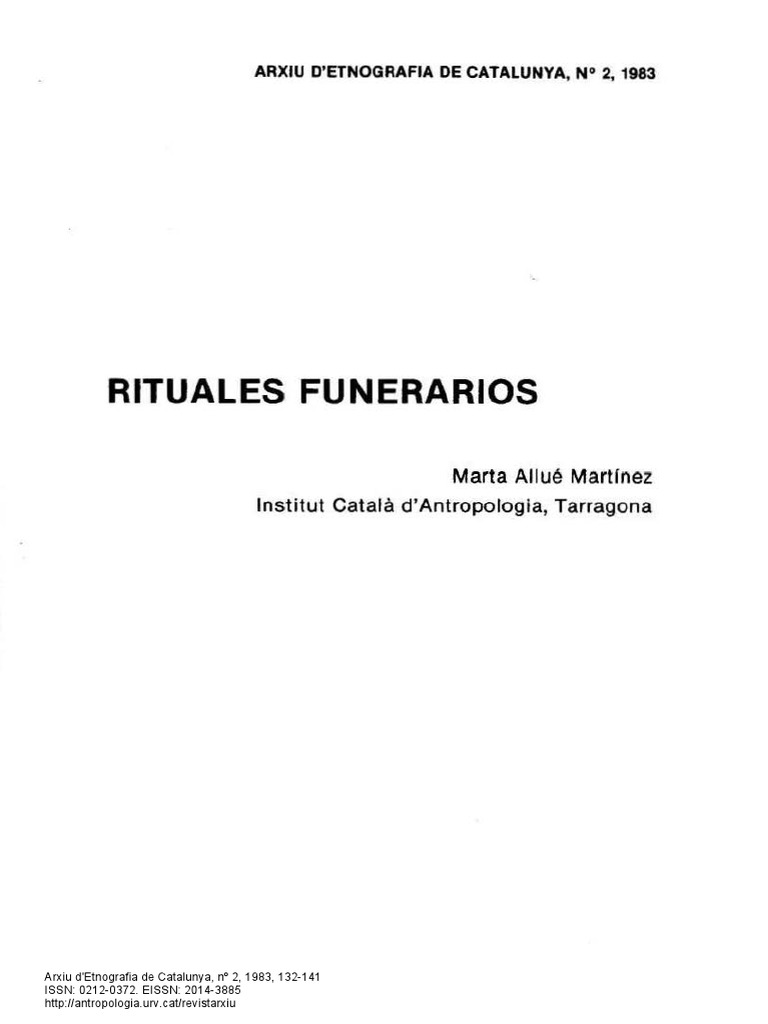 Rituales Funerarios | PDF | Entierro | Antropología cultural