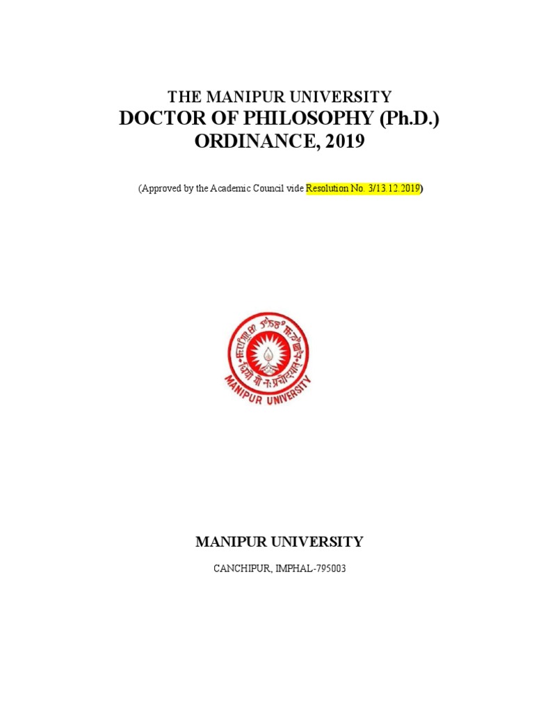 Final PH D Ordinance 2019 | PDF | Thesis | Doctor Of Philosophy