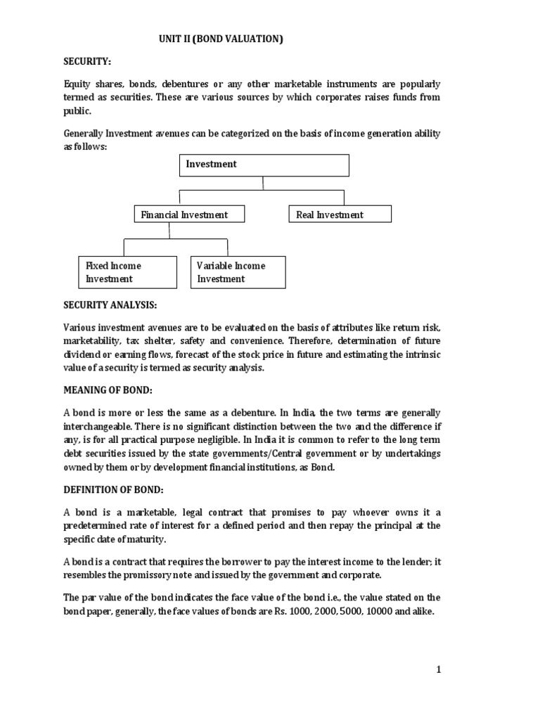 Bond Valuation (Unit Ii Sapm) | PDF | Bond Duration | Bonds (Finance)