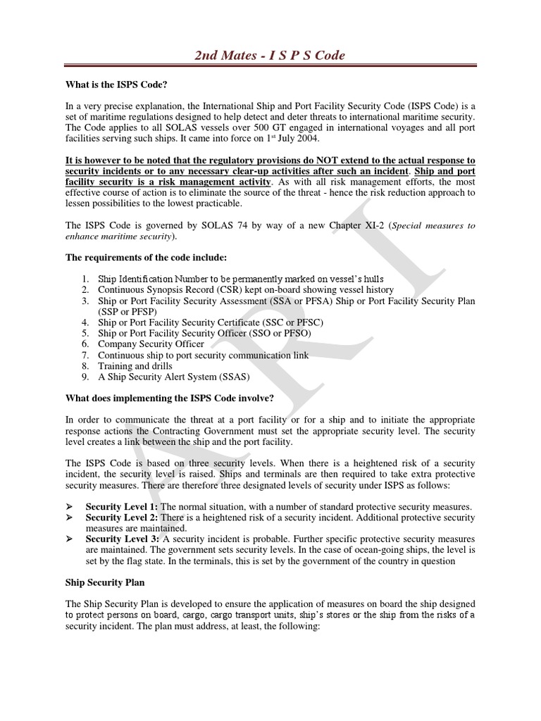 ISPS Code Explained | PDF | Safety | Government