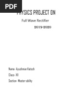 Full Wave Rectifier Class 12 Project | PDF | Rectifier | Diode
