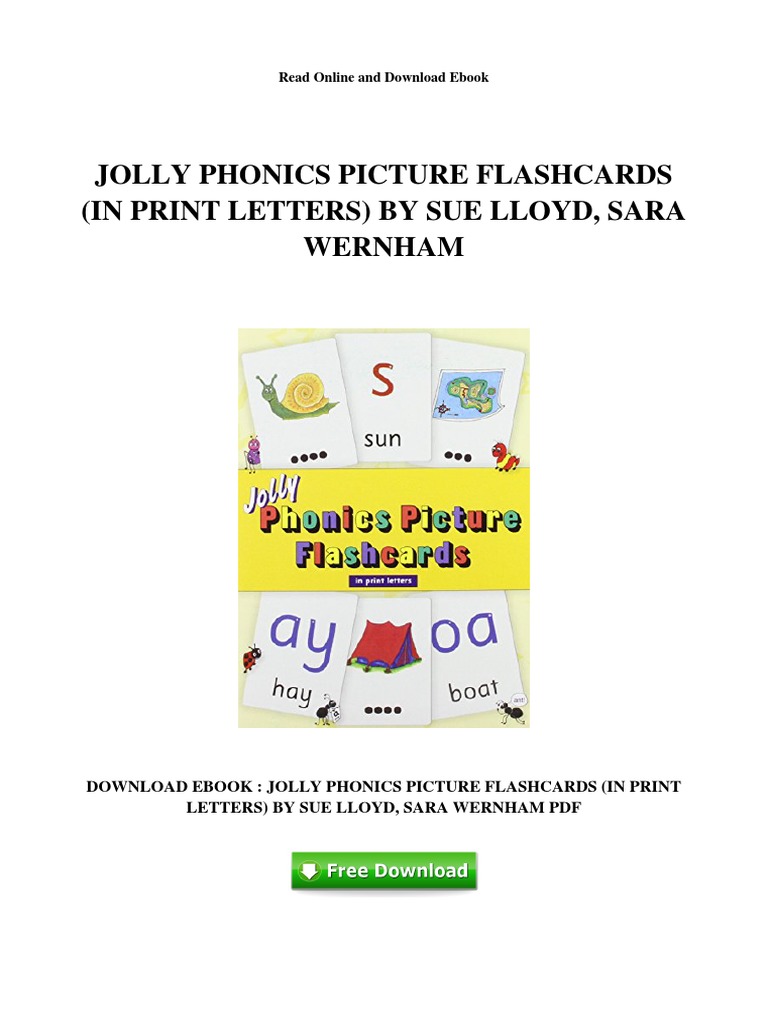 Jolly Phonics Picture Flashcards in Print Letters by Sue Lloyd Sara ...