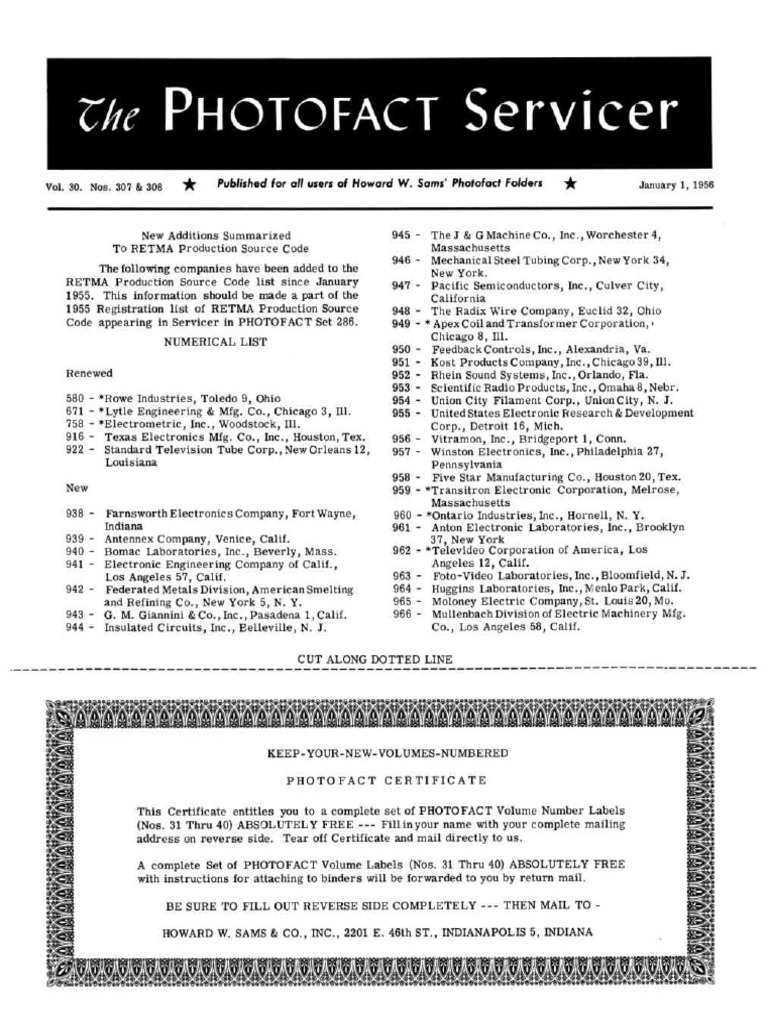 1956 RMA-EIA Codes | PDF