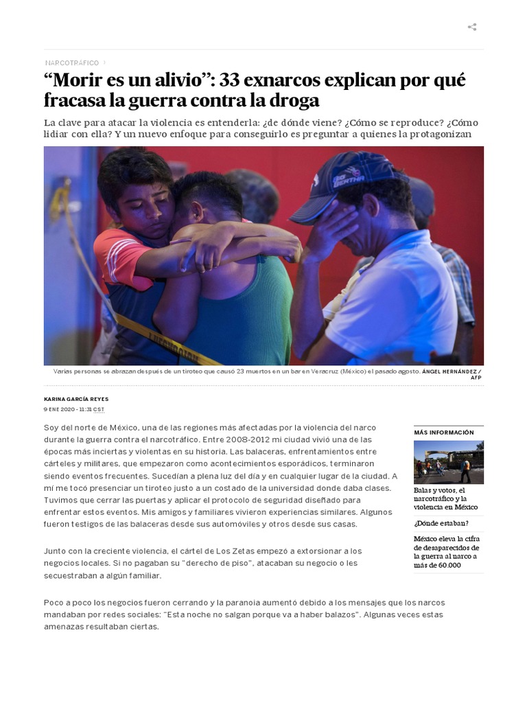 "Morir Es Un Alivio" - 33 Exnarcos Explican Por Qué Fracasa La Guerra Contra La Droga - Planeta ...