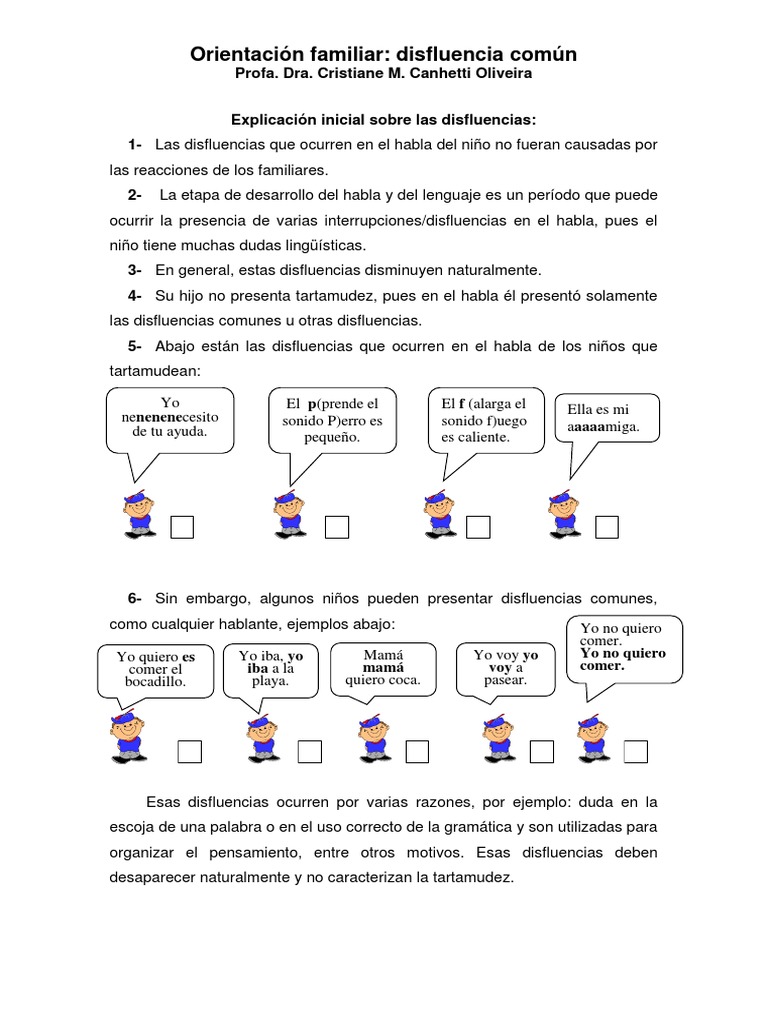 Orientación Familiar - Disfluencia Comum (Explicaciones Iniciales) | PDF