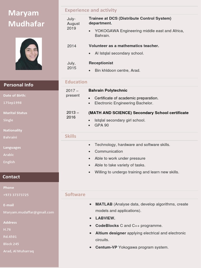 Maryam Ali CV | PDF
