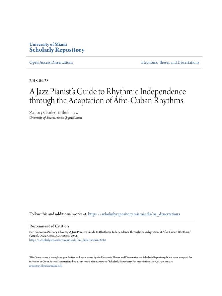 A Jazz Pianists Guide To Rhythmic Independence Through Afro Cuban ...
