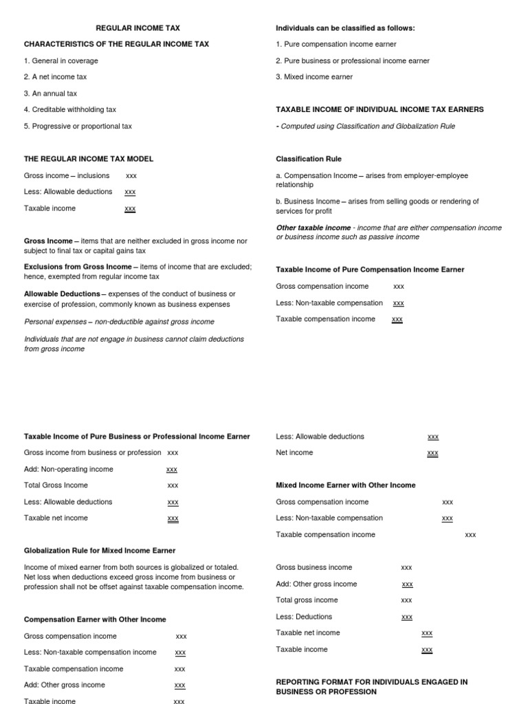 Regular Income Tax | PDF | Gross Income | Income Tax