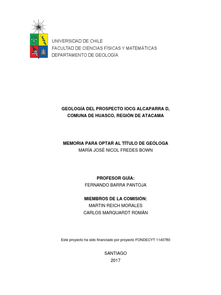 Geología del Prospecto IOCG Alcaparra D | PDF | Roca (geología) | Andes