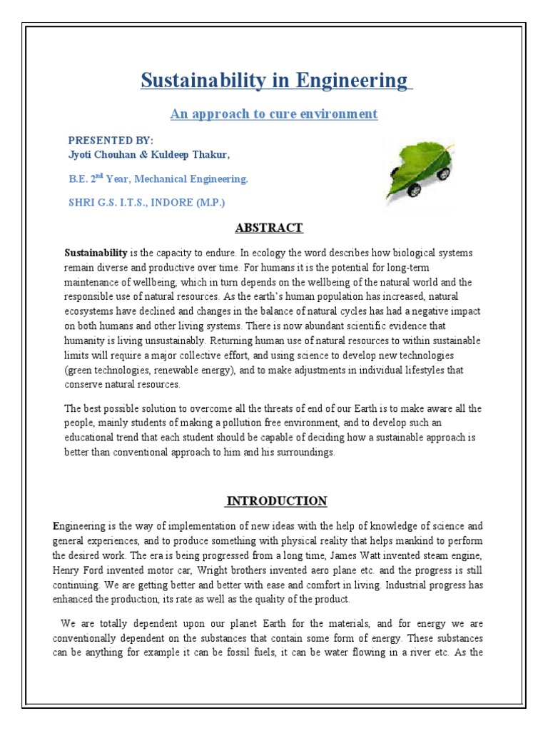Sustainable Engineering Practices Explained | PDF | Sustainability ...