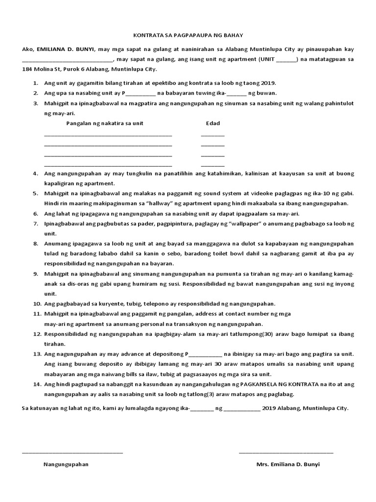 Apartment - Tagalog | PDF