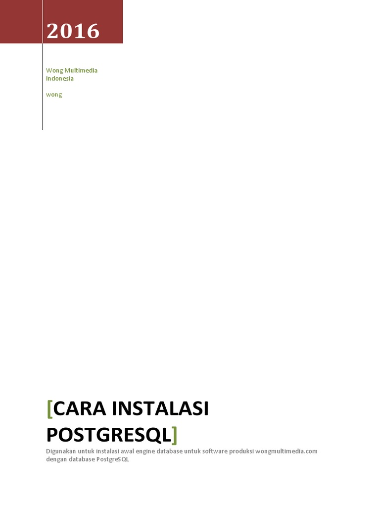 Cara Instalasi PostgreSQL | PDF
