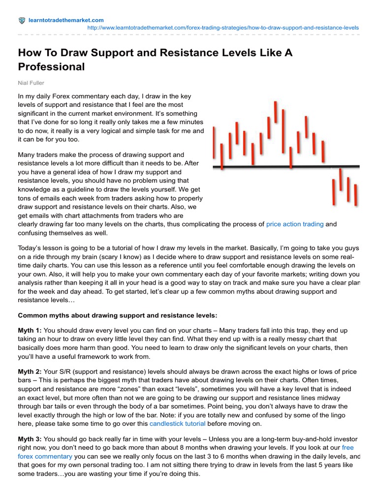 How To Draw Support and Resistance Levels Like A Professional | PDF ...