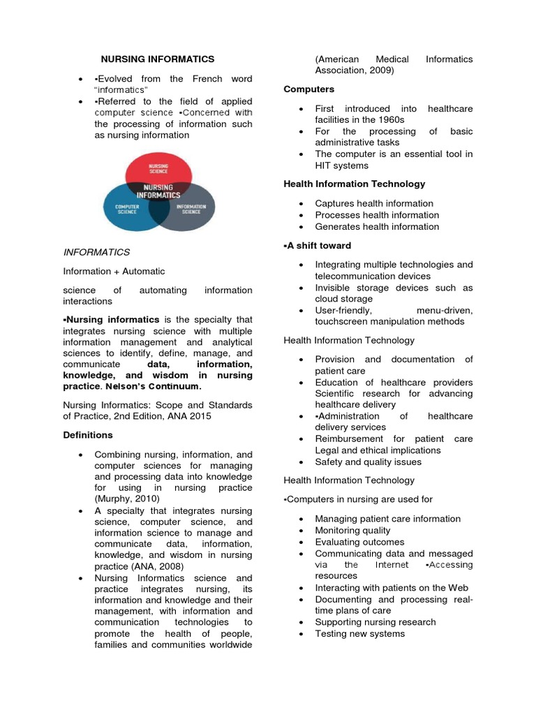 The Evolution Of Nursing Informatics A Comprehensive Review Of The