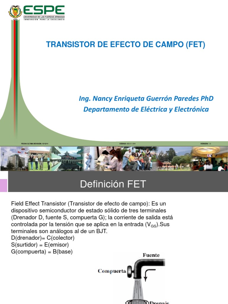 Transistor de Efecto de Campo (FET) | PDF | Transistor | Transistor de ...