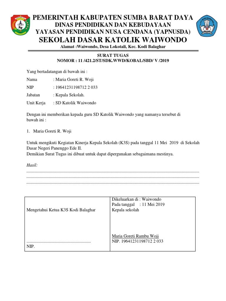 Surat Tugas K3S | PDF