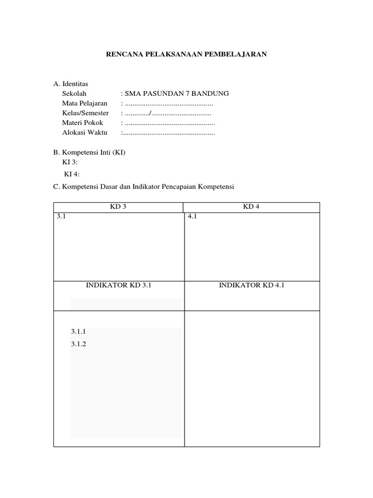Format RPP Model Stem | PDF